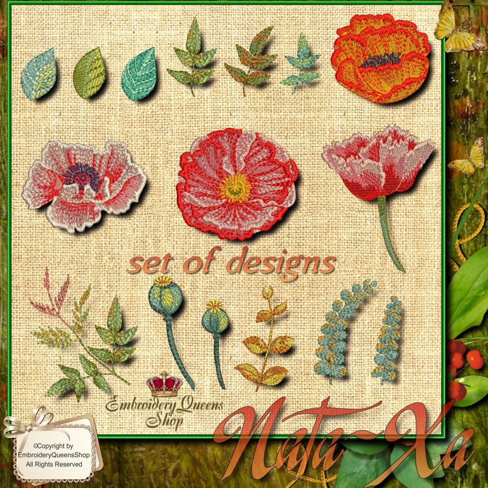 Poppies Machine Embroidery Designs Set 16 Designs Different - Etsy