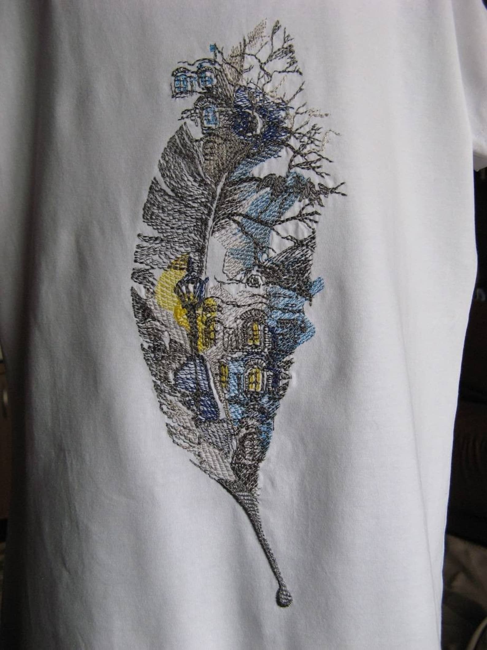 Machine Embroidery Design the Feather #2. City Scape Series. for Hoops ...