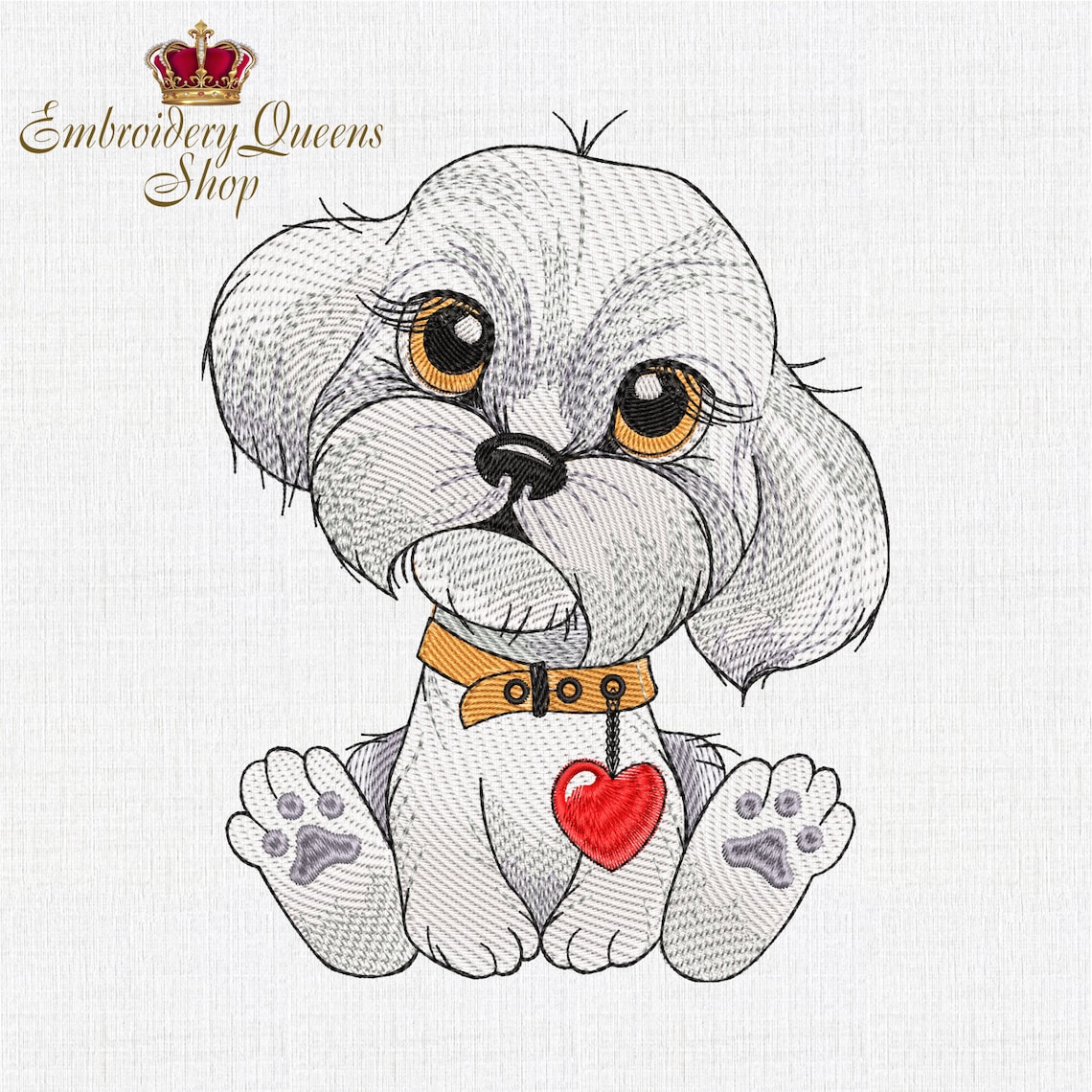 Puppy Dog Machine Embroidery Designs Cute Baby Maltese Instant - Etsy