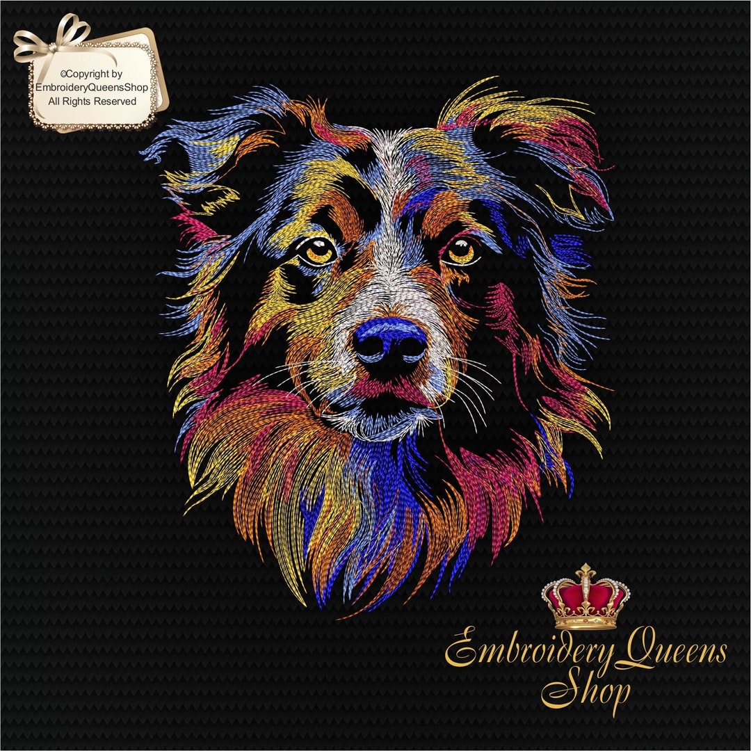 Aussie Puppy Machine Embroidery Design 8 Sizes to Download Fit 5x7 ...