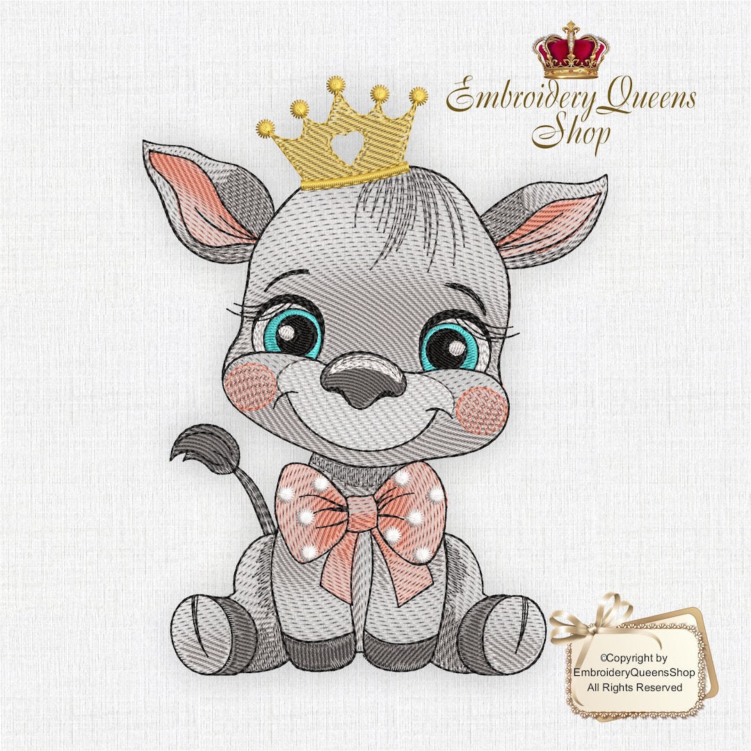 Baby Donkey Machine Embroidery Design Girl 3 Sizes to Download Farm ...