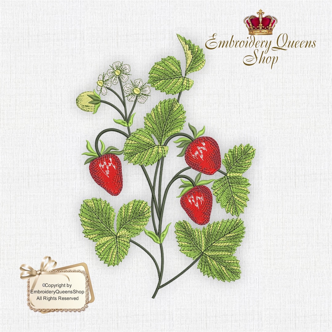 Strawberry Machine Embroidery Design 3 Sizes to Download Fit 6x9 ...