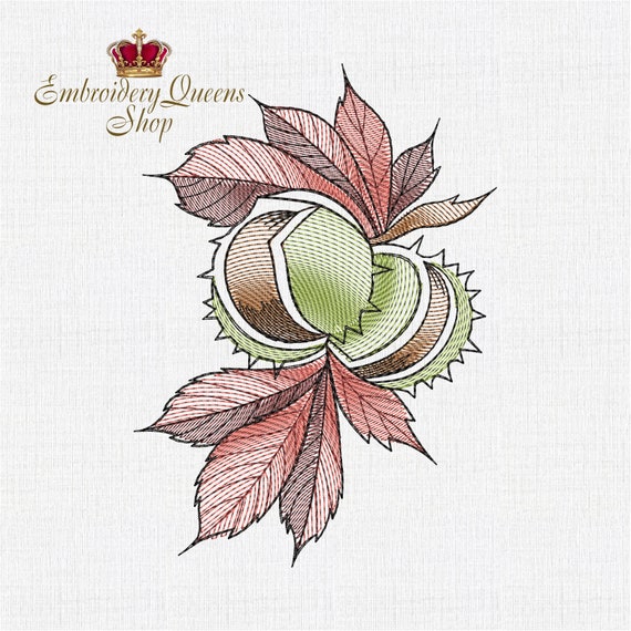 Chestnut Leaf Machine Embroidery Designs Instant Download - Etsy