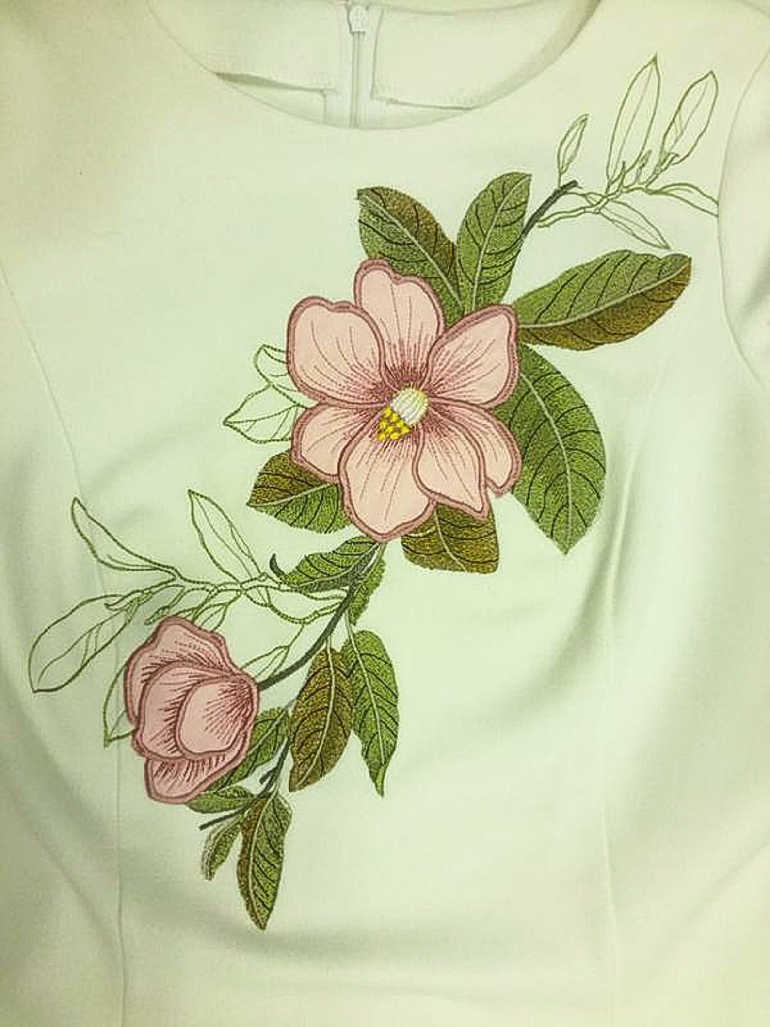 Magnolia Machine Embroidery Design Applique Embroidery - Etsy