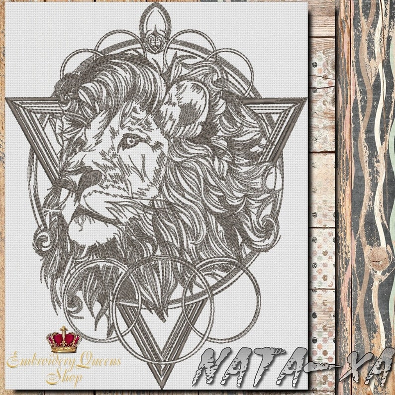 Lion Machine Embroidery Design 2 Sizes to Download One Color - Etsy
