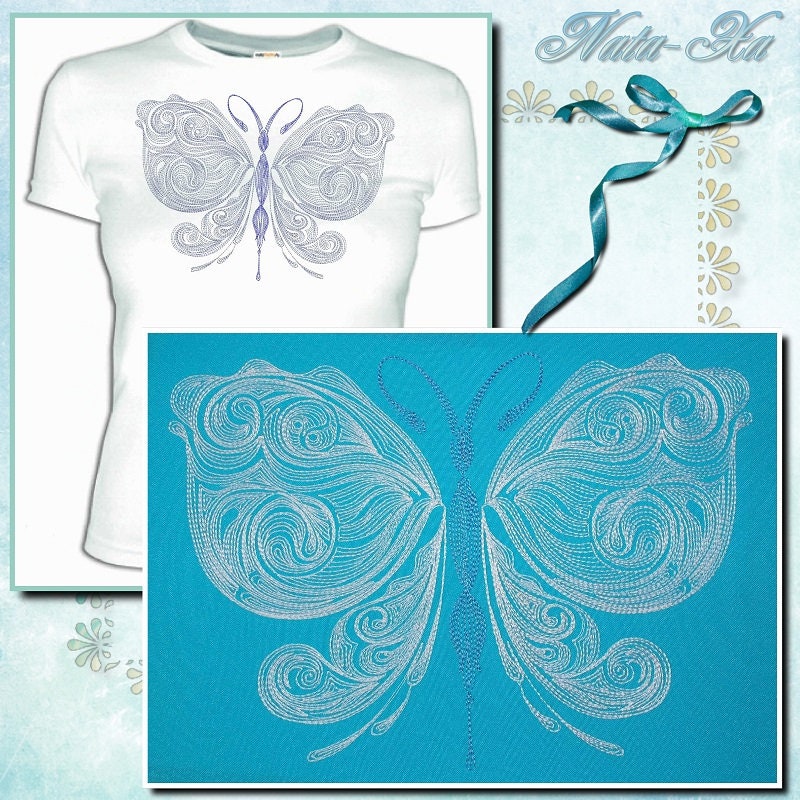 Butterfly #3 Machine Embroidery Design 2 Sizes Adults Kids Tshirt ...