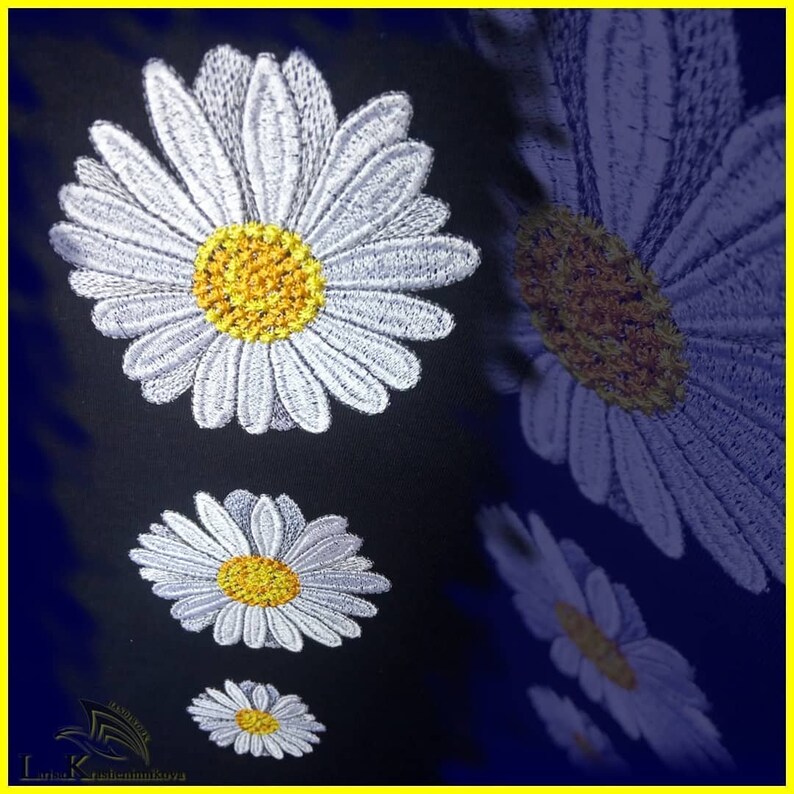 Daisy Machine Embroidery Design Set 5 Designs to Download Fit 4x4 ...