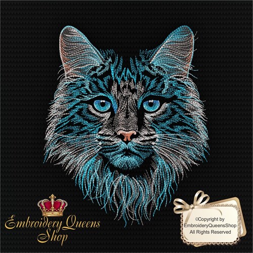 Cat Face Machine Embroidery Design - Etsy