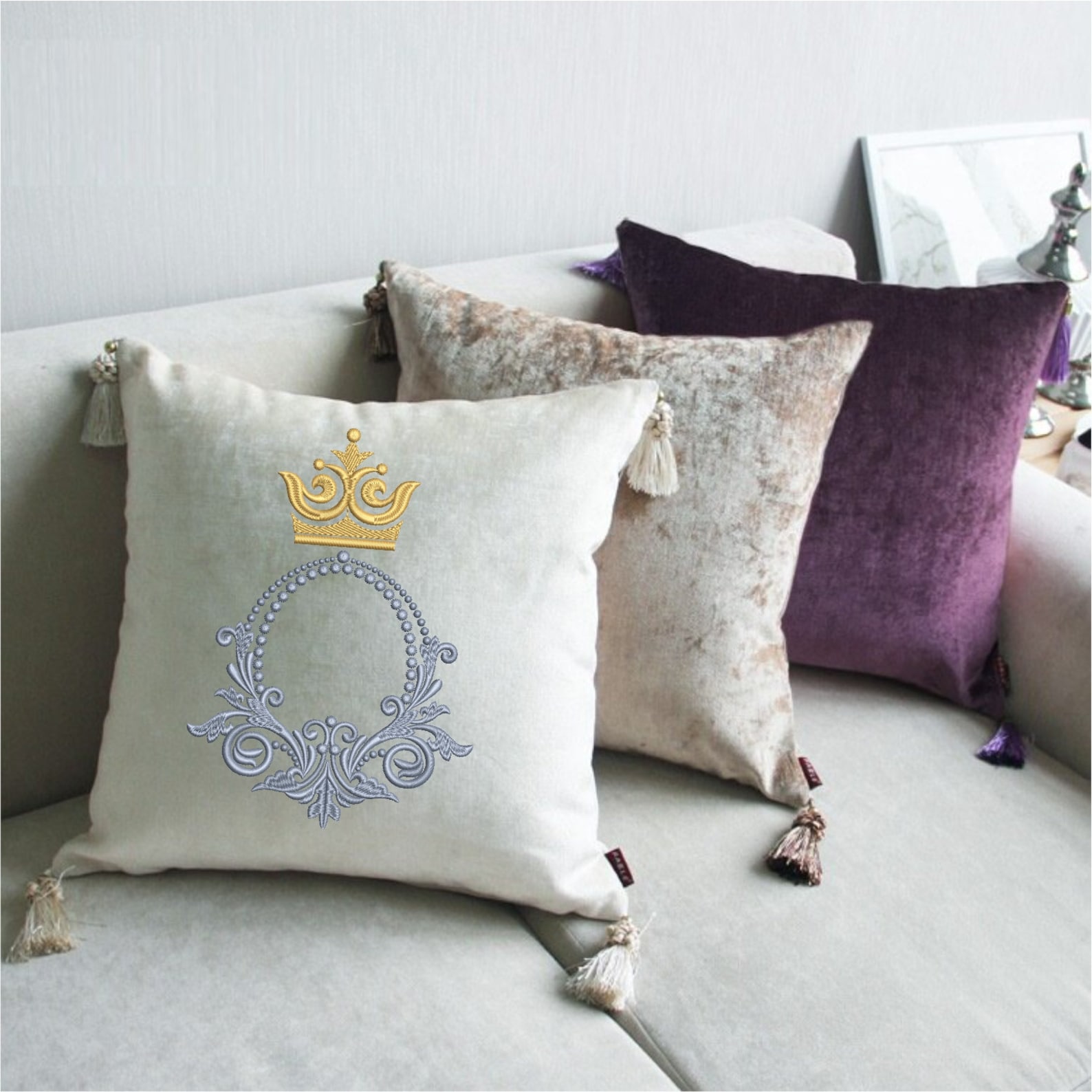 Crown Monogram Frame Machine Embroidery Design Set: Crown - Etsy