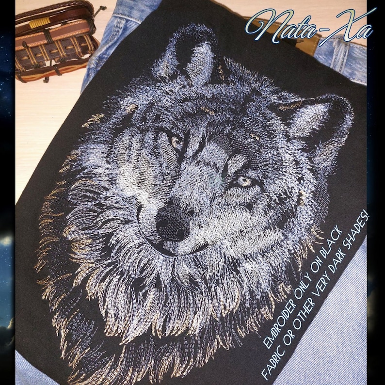 Wolf Machine Embroidery Design in the Night Series 3 Sizes to - Etsy