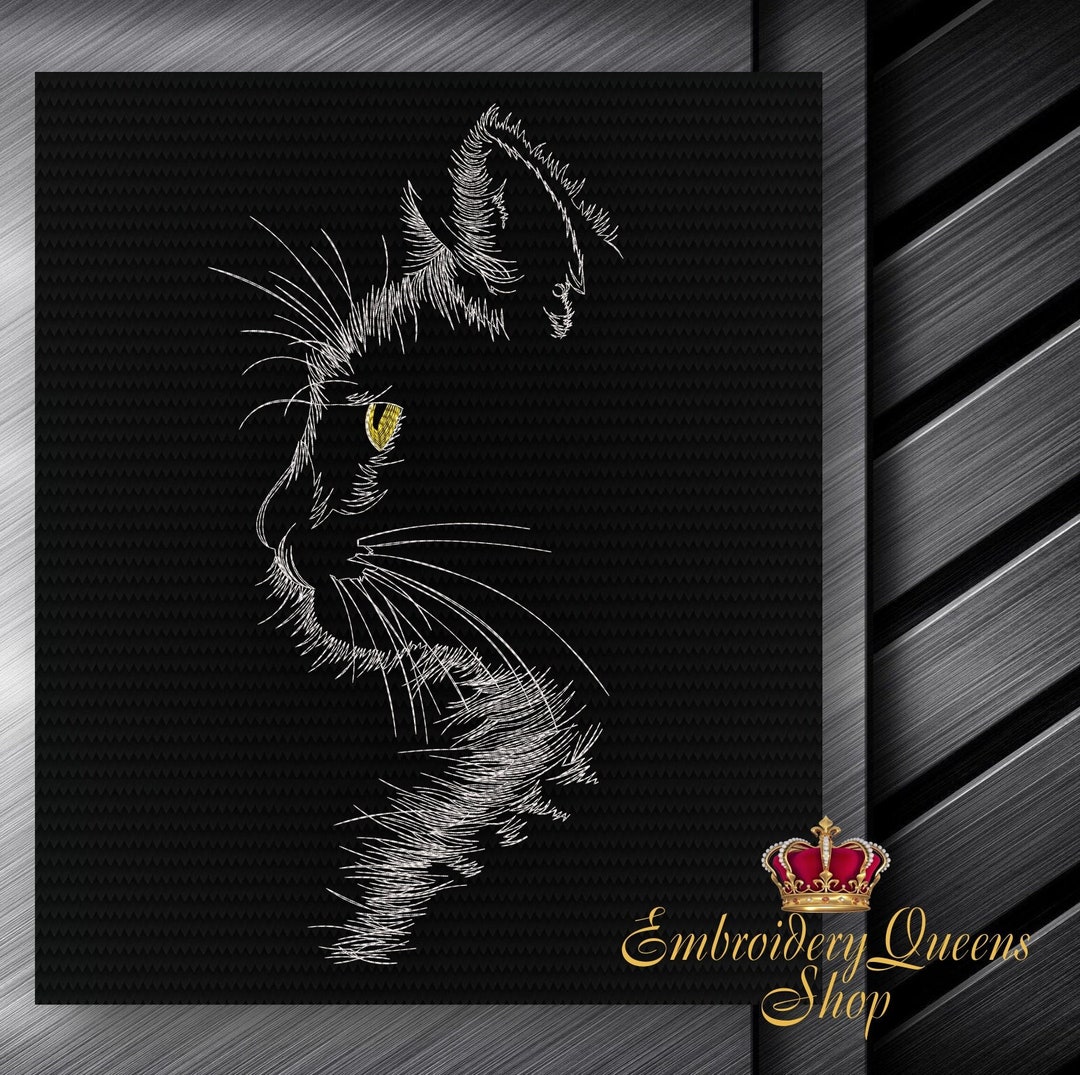Cat Machine Embroidery Design 6 Sizes to Download for Hoop 5x9 Inches ...