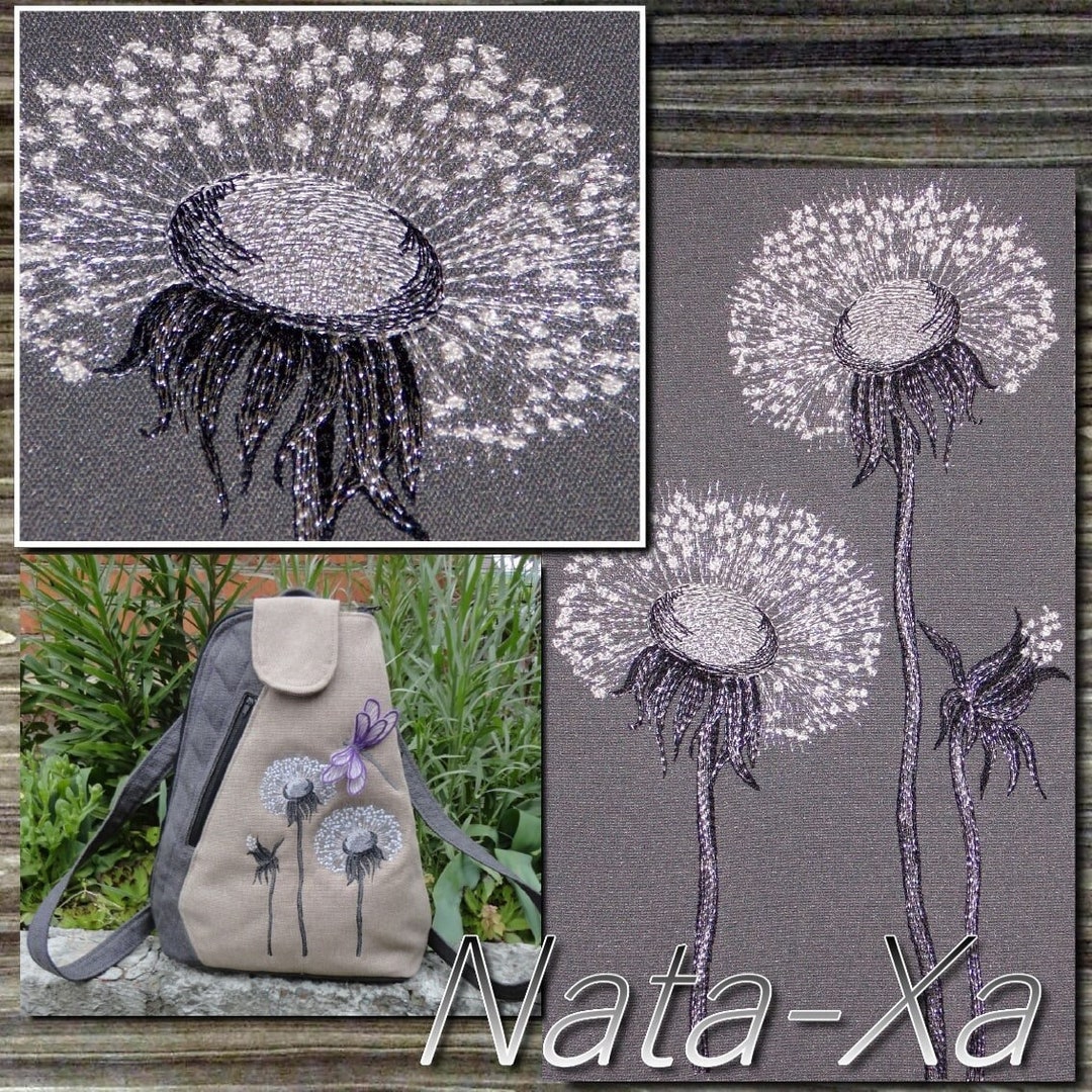 Dandelion Flower Machine Embroidery Design Set of 3 Designs Fit Small ...