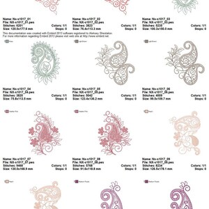 Paisley Machine Embroidery Design Set of 7 Designs 2 Sizes Each Fit 4 ...