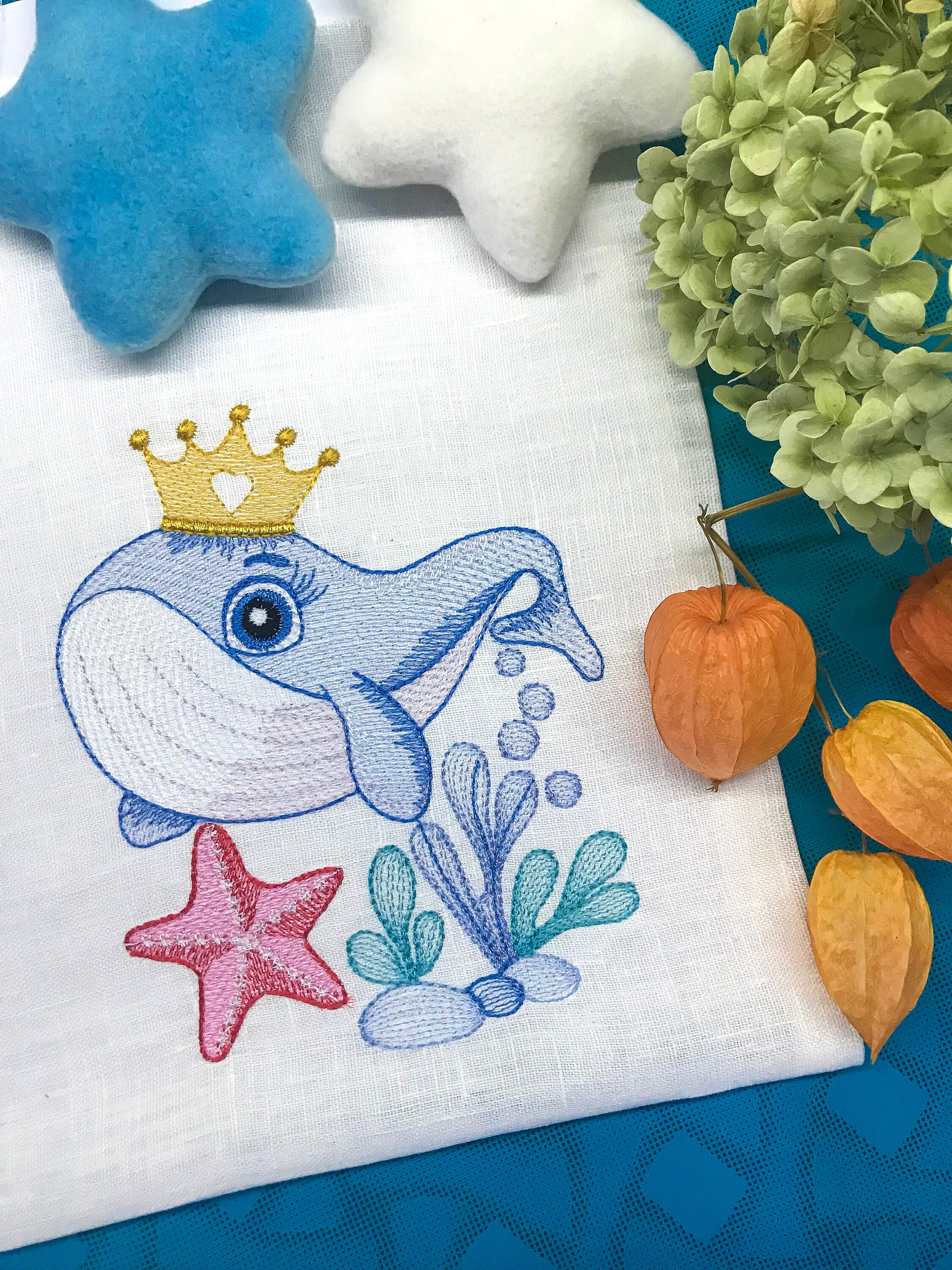 Baby Whale Machine Embroidery Design Ocean Babies Series 3 Sizes to ...