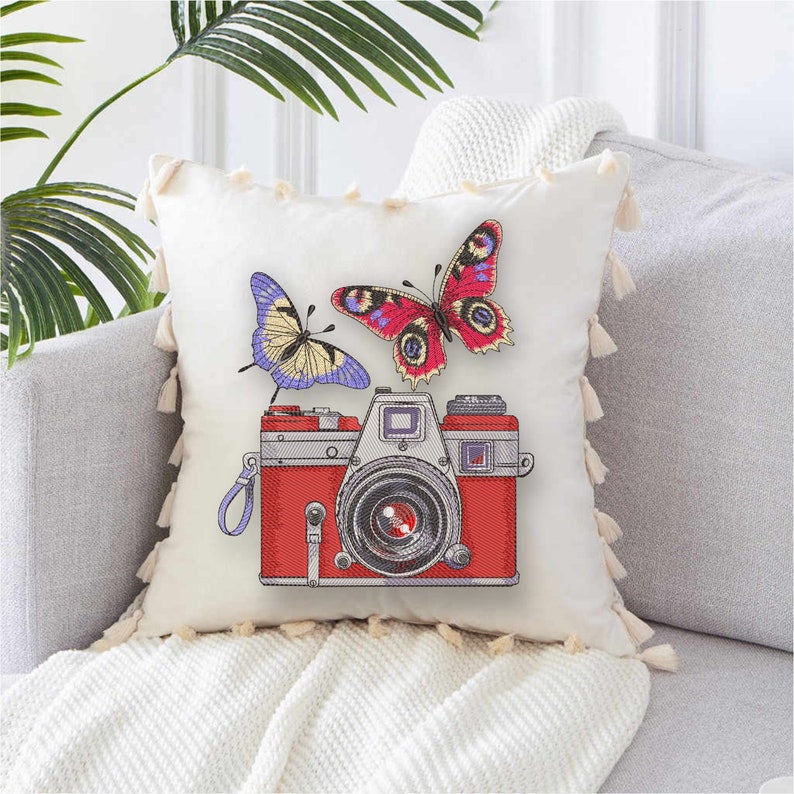 Camera and Butterflies Machine Embroidery Design Set of 3 Designs Each ...