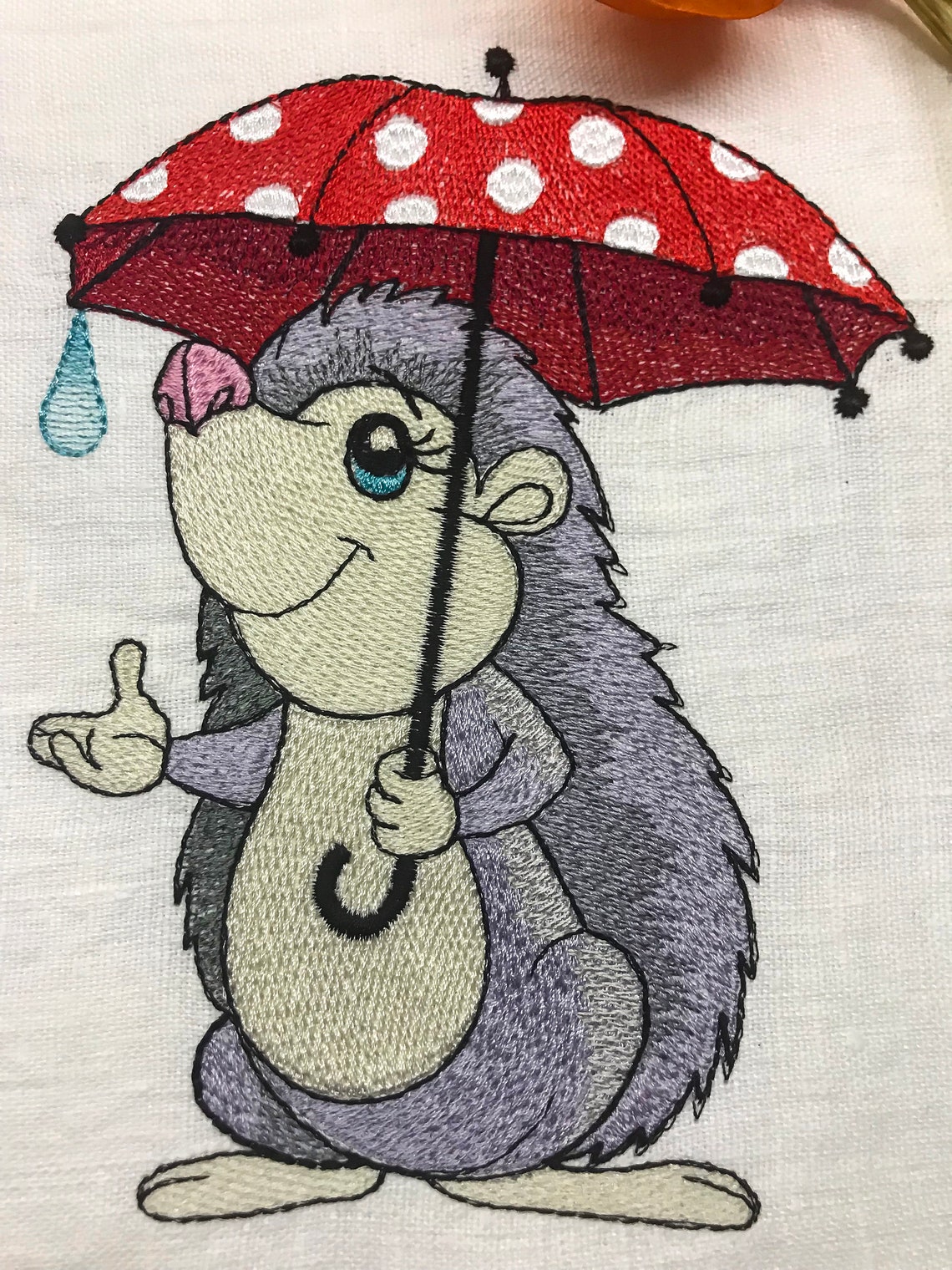 Hedgehog With Toadstool Mushroom Umbrella in the Rain Machine - Etsy