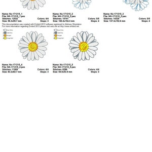 Daisy Machine Embroidery Design Set 5 Designs to Download Fit 4x4 ...