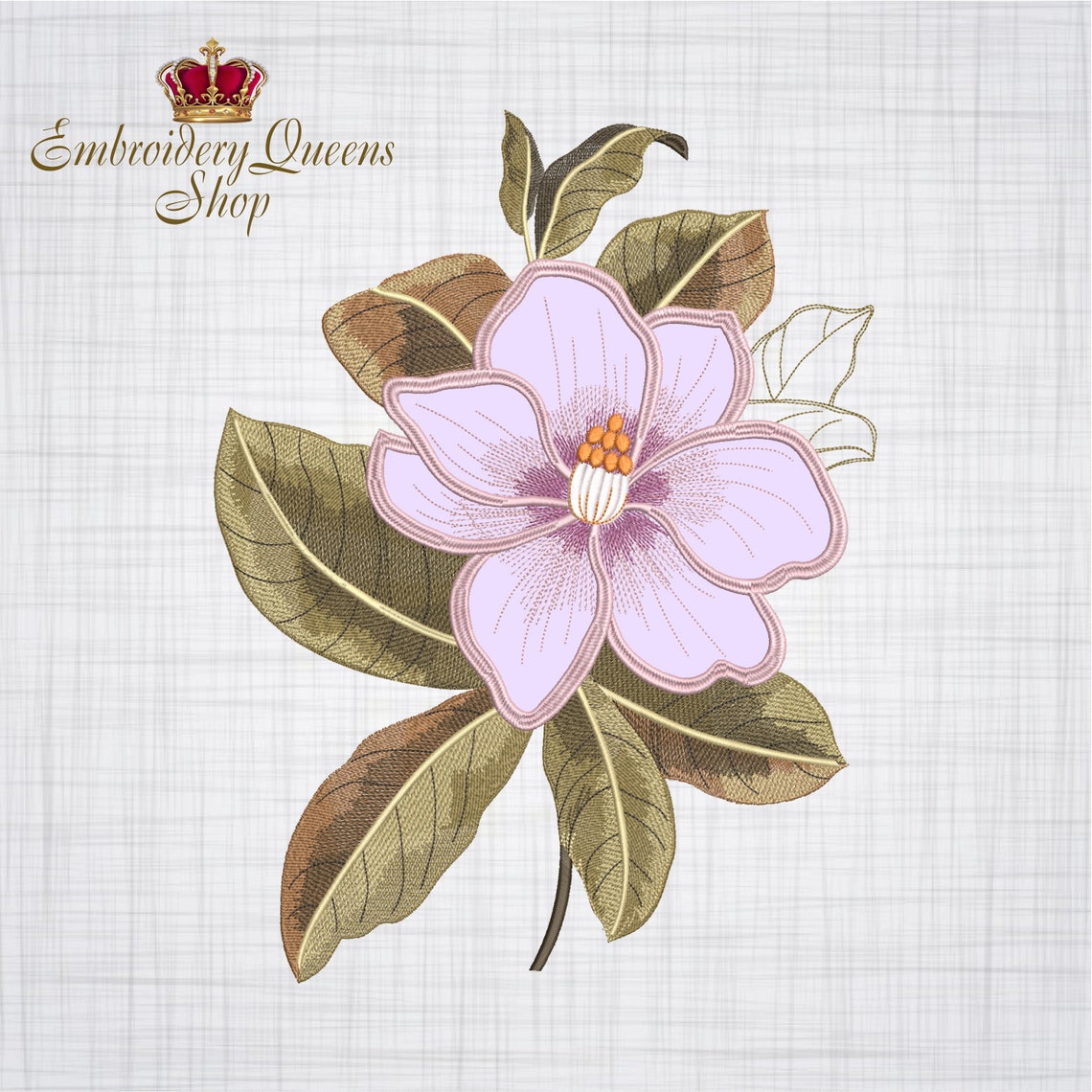 Magnolia Machine Embroidery Design Applique Embroidery - Etsy