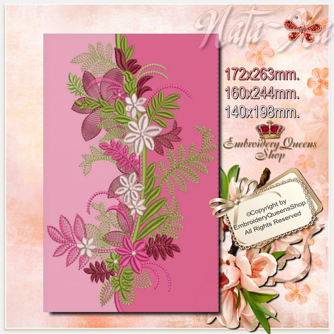 Spring Flower Flourishes Machine Embroidery Design 3 Sizes Download Fit ...