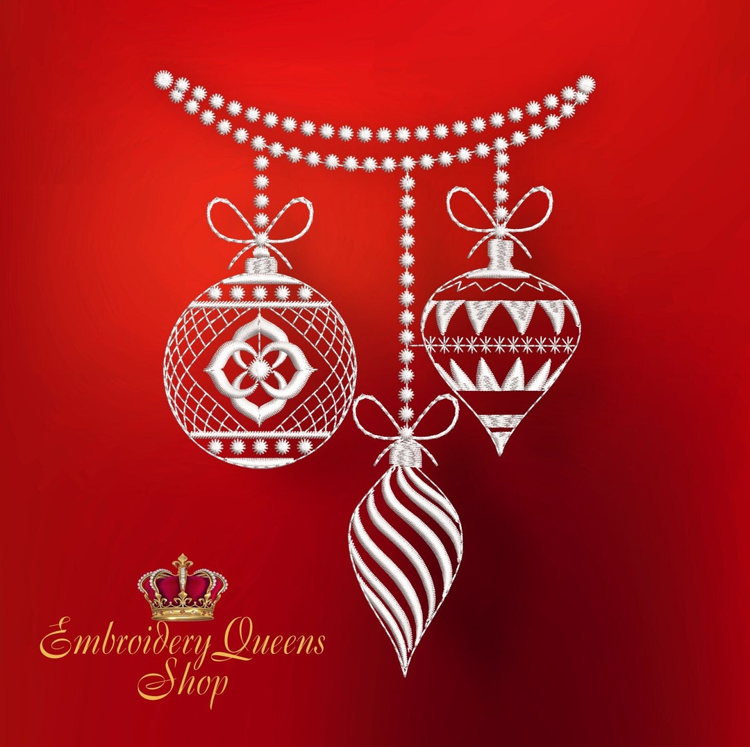 Christmas Garland Machine Embroidery Designs Instant Download 4 Sizes ...