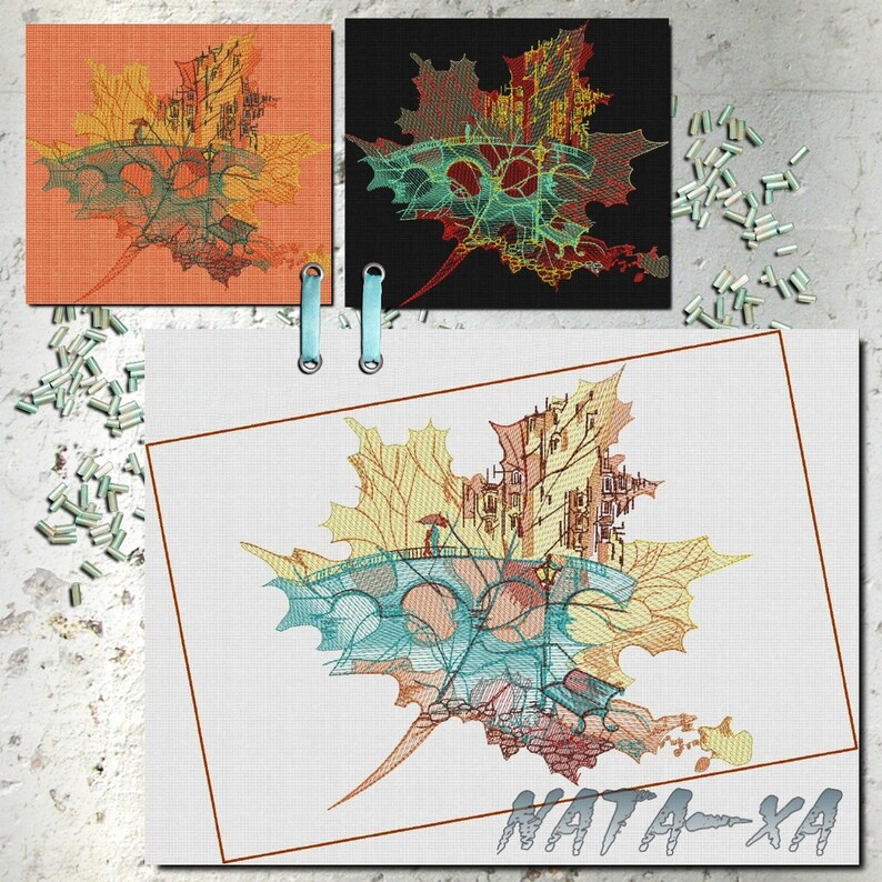 Machine Embroidery Design the Maple Leaf. City Scape Series. for Hoops ...