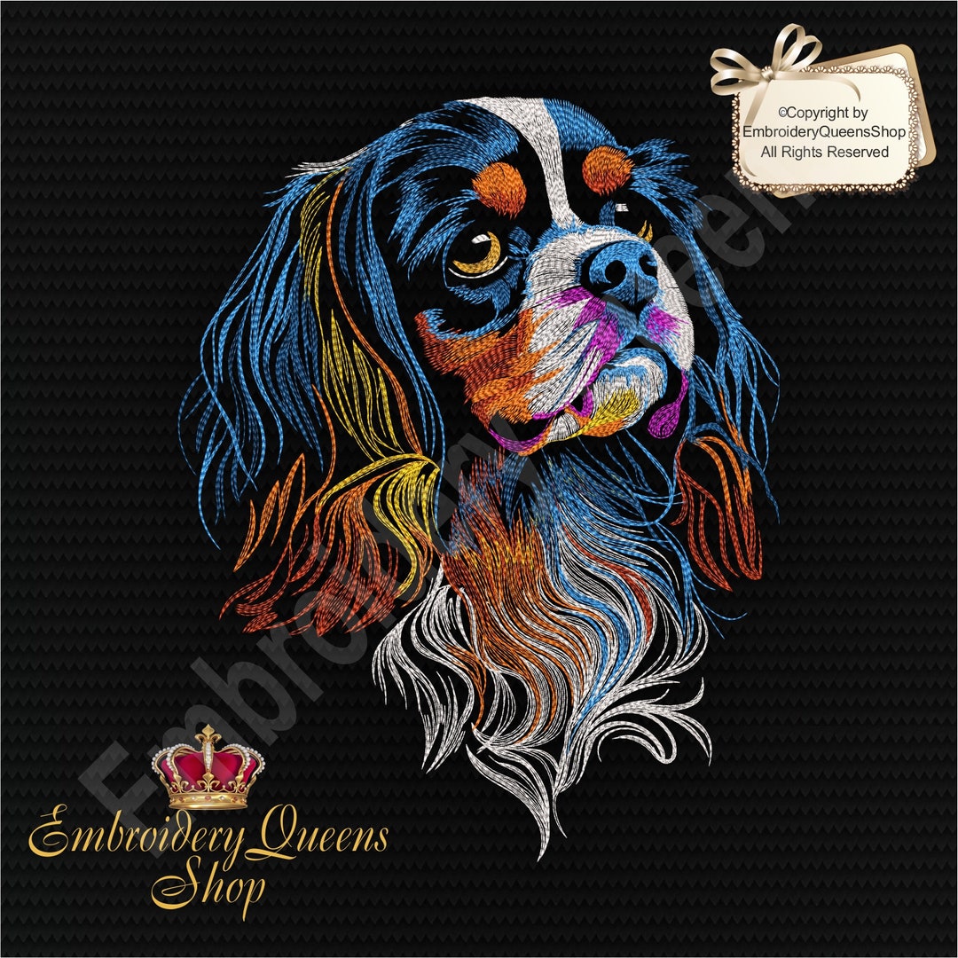 Cavalier King Charles Spaniel Machine Embroidery Design 8 Sizes to ...