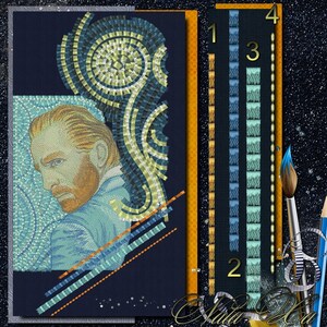 Vincent Van Gogh #1 Starry Night Inspired Set of 20 Machine Embroidery ...