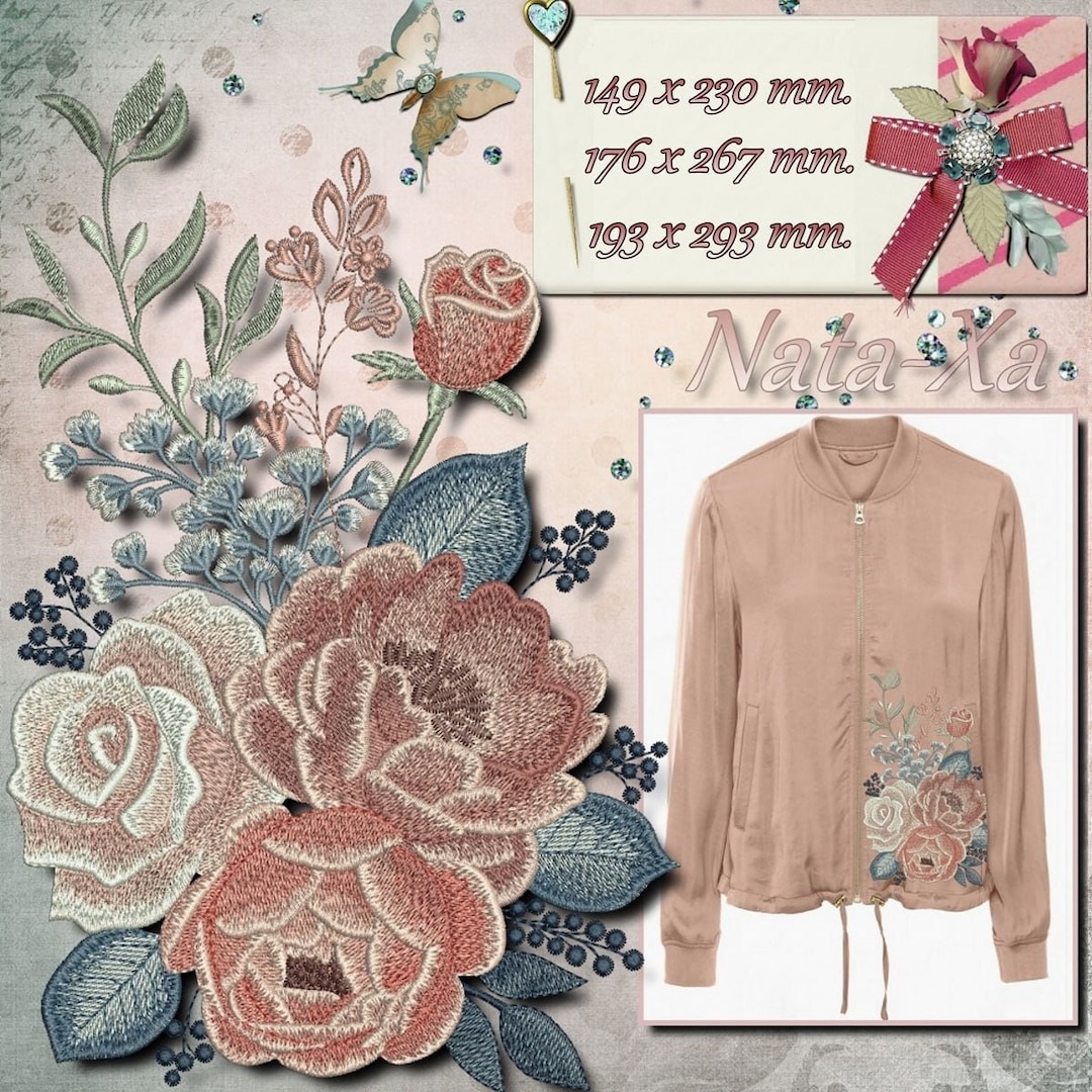 Roses Machine Embroidery Design. Delicate Flowers #2. 3 Sizes to ...