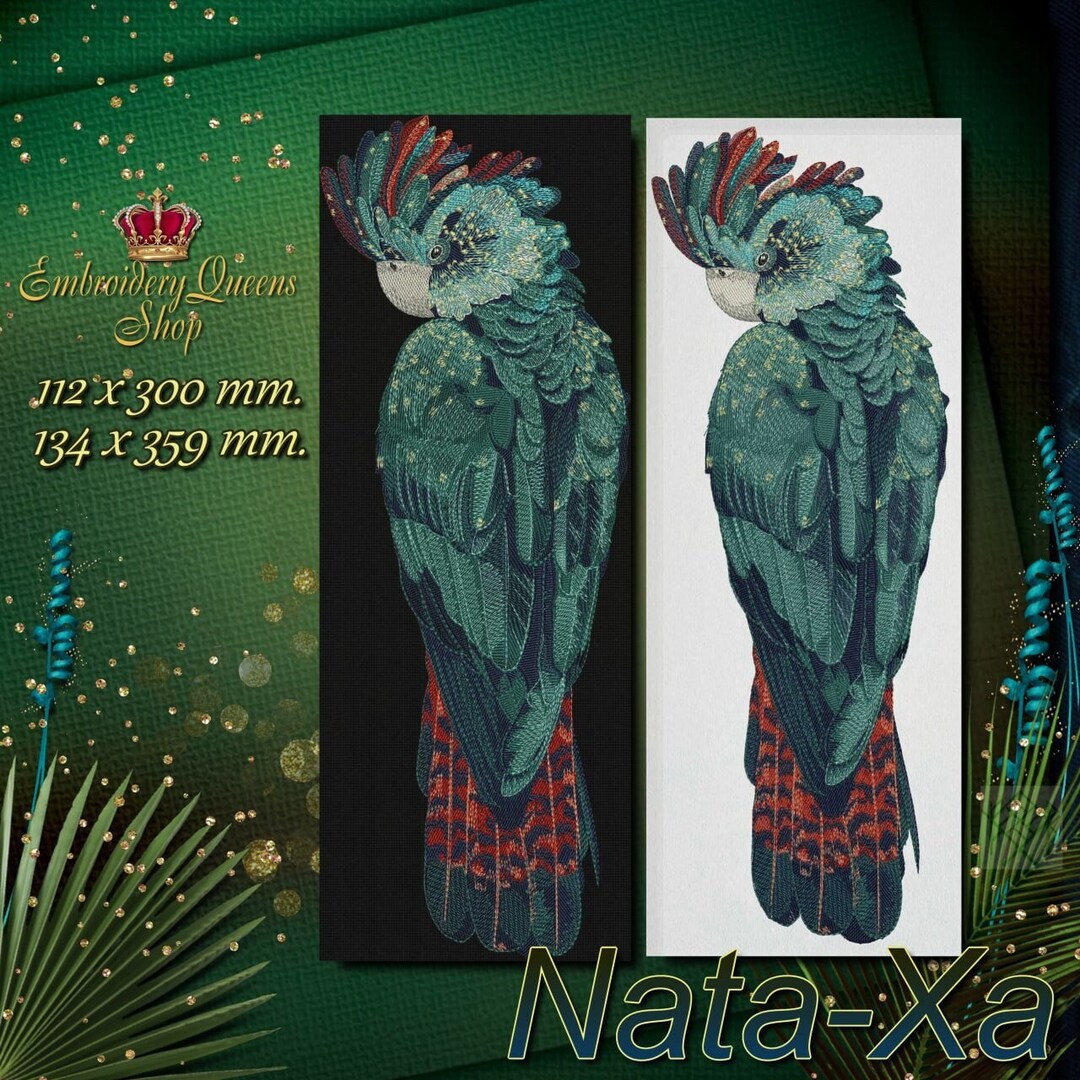 Cockatoo Parrot Machine Embroidery Design Tropics Series 2 Sizes to ...