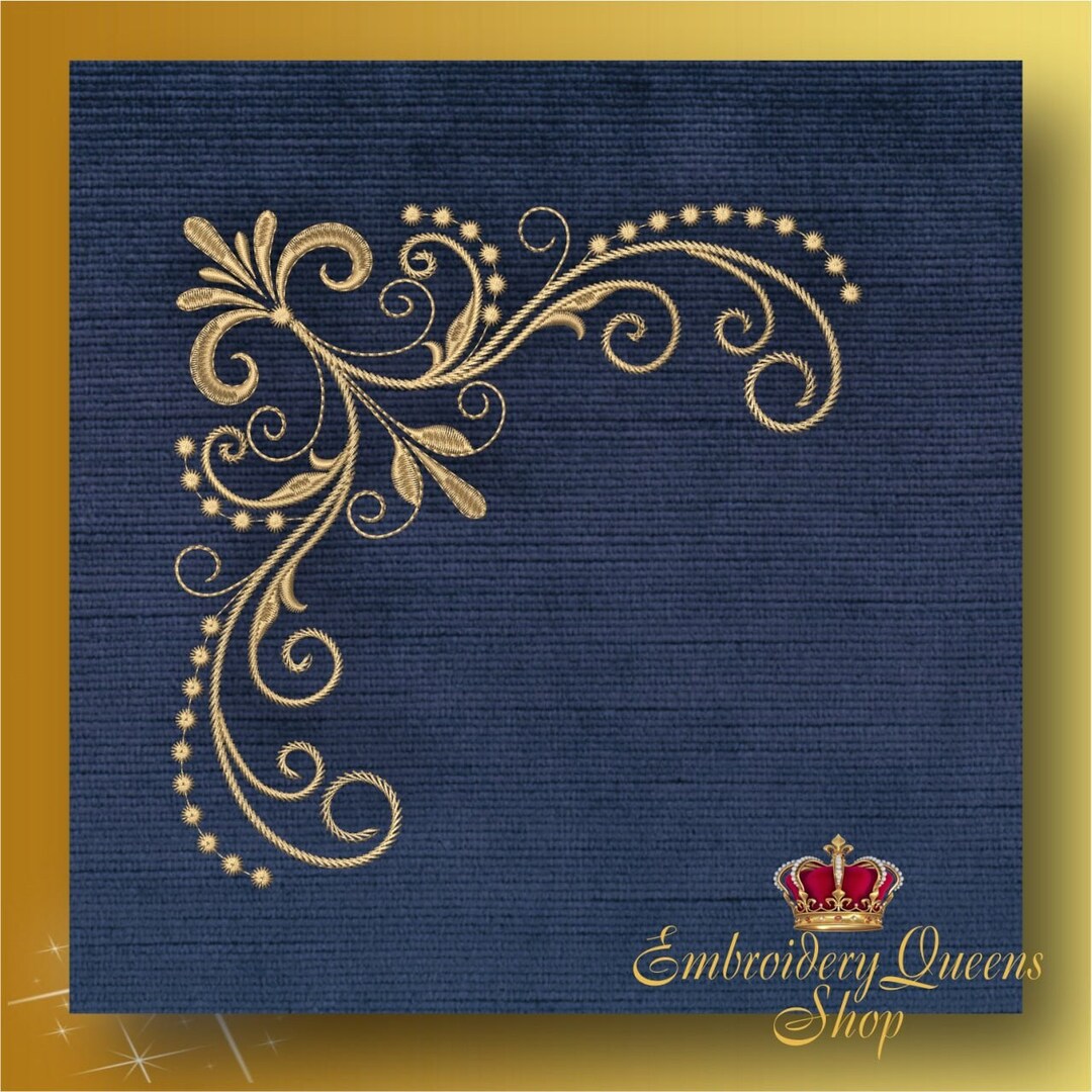Napkin Corner Table Runner Snow Flurry #2 Machine Embroidery Design ...