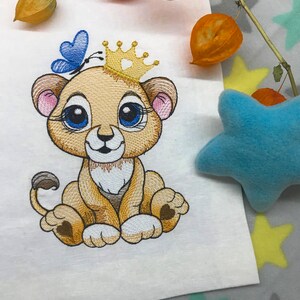 Baby Lion Machine Embroidery Design Lion King Crown 3 Sizes to Download ...