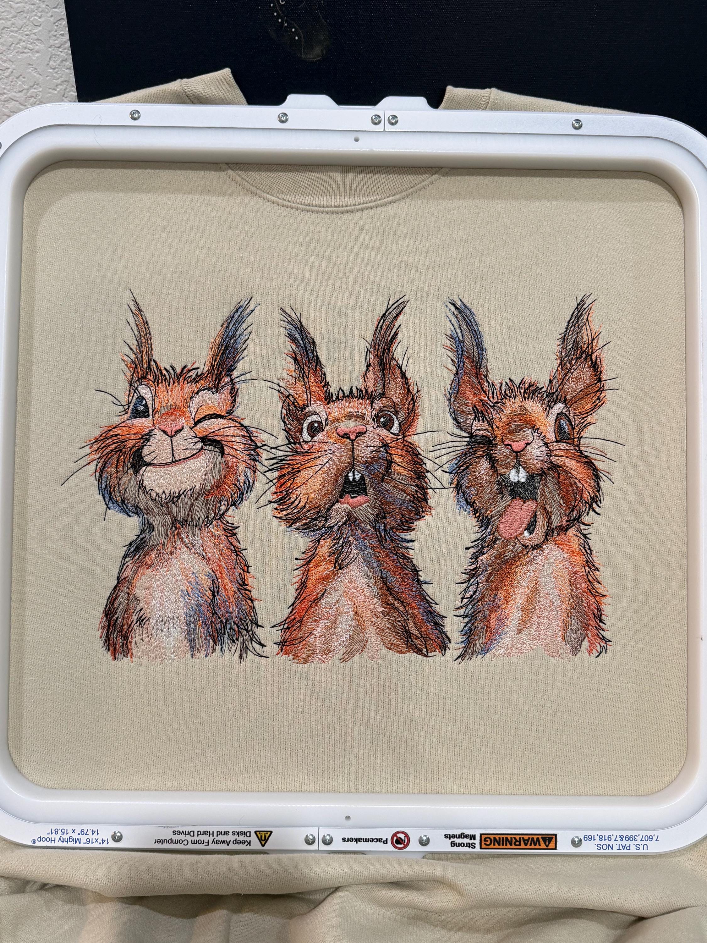 Squirrels Machine Embroidery Design Set of 3 Designs Each Design Comes ...