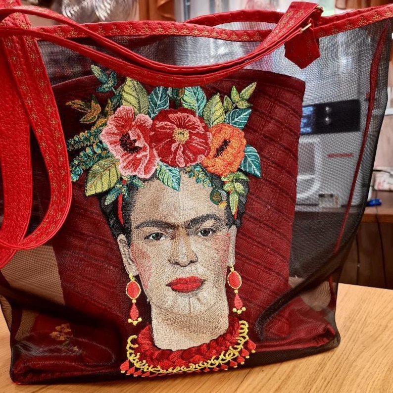 Frida Kahlo. Machine Embroidery Design. Face Head With Flower - Etsy
