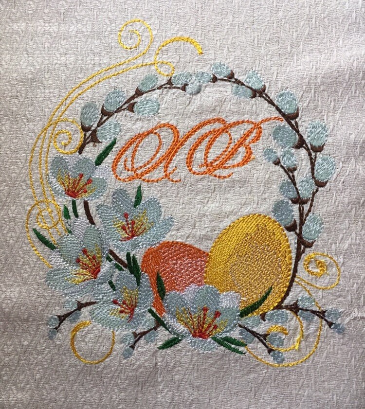 Happy Easter Machine Embroidery Design. 2 Sizes to Download. Easter ...