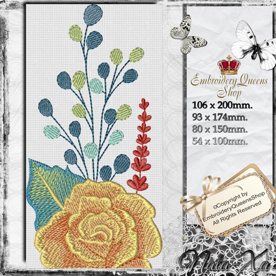 Summer Flowers Machine Embroidery Designs 4 Sizes to Download Fit 4x4 ...