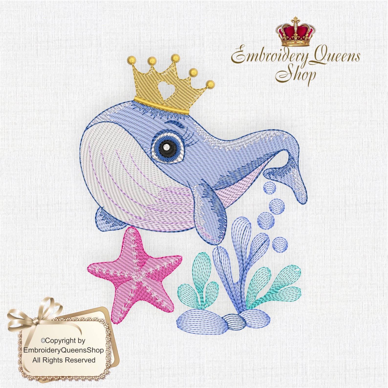 Baby Whale Machine Embroidery Design Ocean Babies Series 3 Sizes to ...