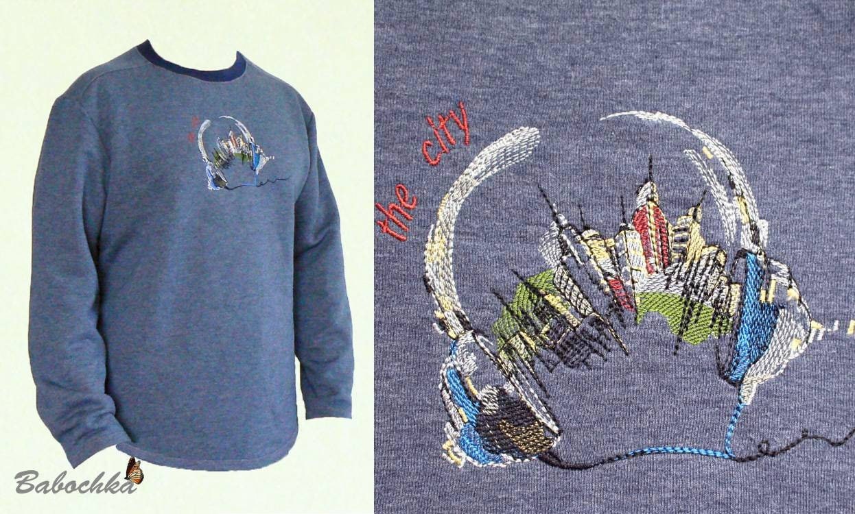 Machine Embroidery Design the Headphone City Scape Series for Hoops 5 ...