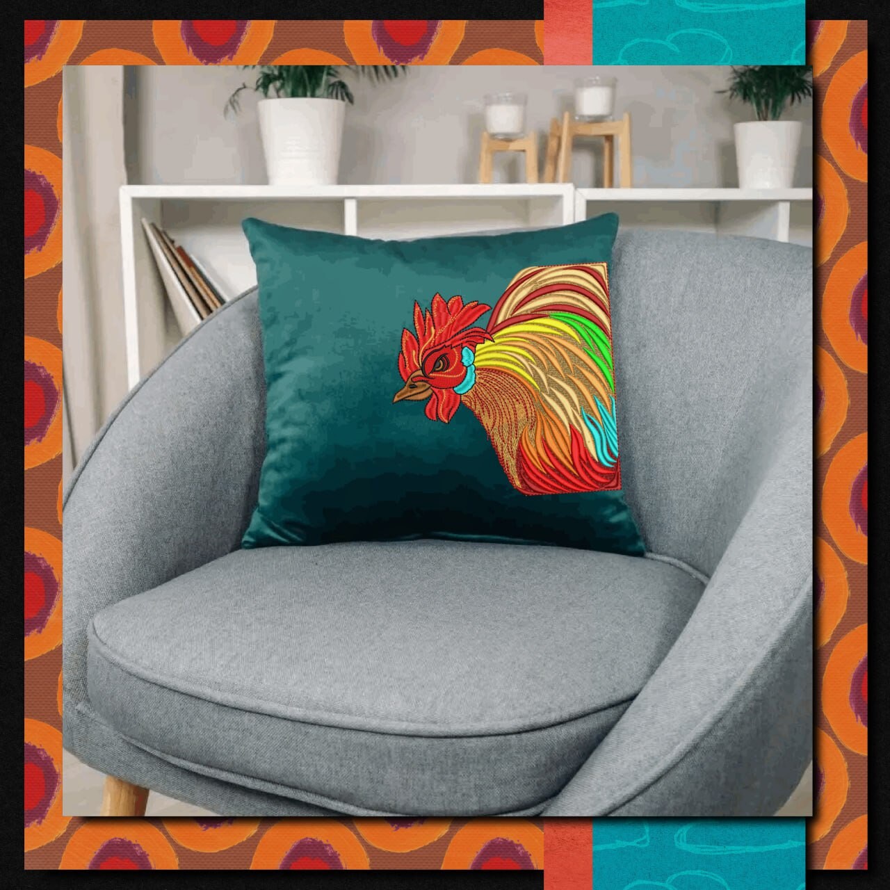 Rooster Machine Embroidery Design. Set of 2. Realistic Rooster Head 7 ...