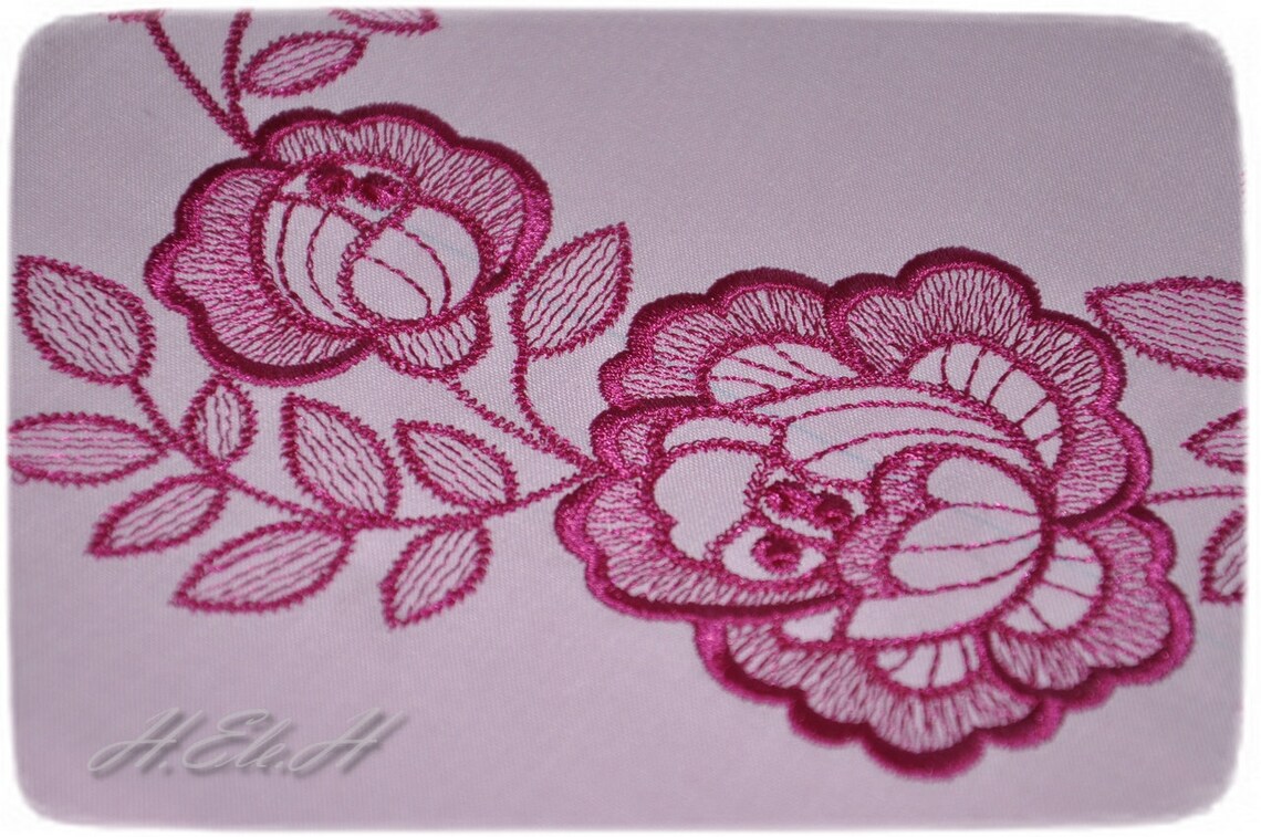 Beautiful Lace Roses Machine Embroidery Designs Set Instant Download ...