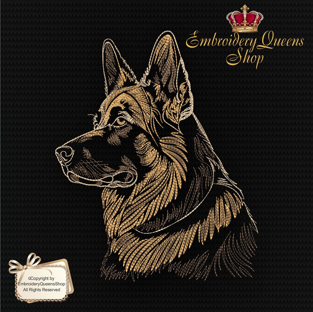 German Shepherd Puppy Machine Embroidery Design 8 Sizes to Download Fit ...