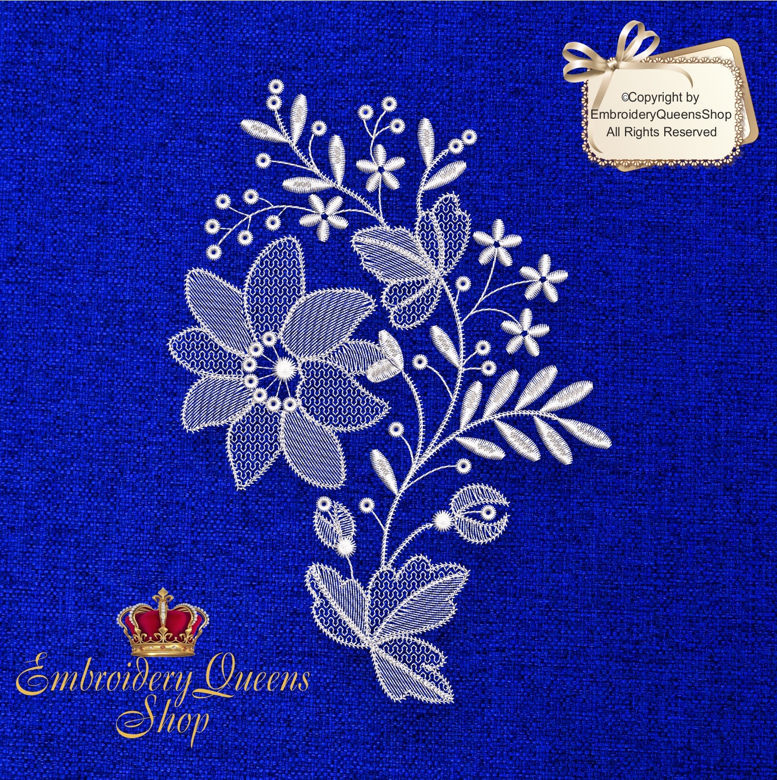 Boho Flower Machine Embroidery Design. Lace Imitation. 3 Sizes to ...