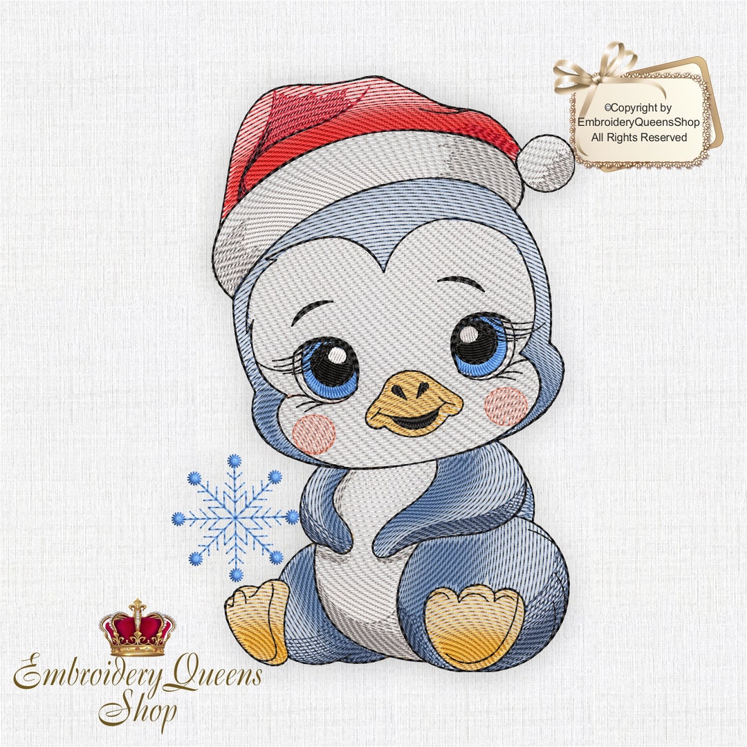 Baby Penguin Machine Embroidery Design Xmas Babies Series 3 Sizes ...
