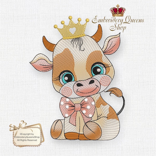 Cow Baby Boy Embroidery Design - Etsy