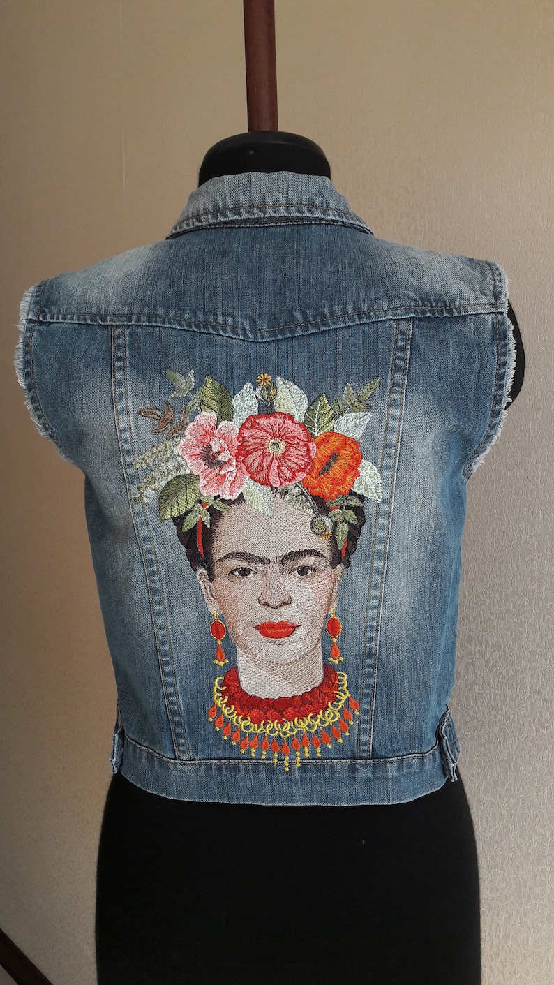 Frida Kahlo. Machine Embroidery Design. Face Head With Flower Head ...