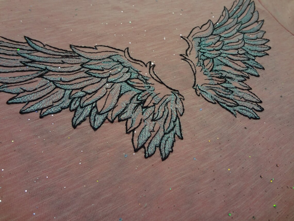 Wings Angel Wings Machine Embroidery Design Multiple Sizes for in 4x4 ...