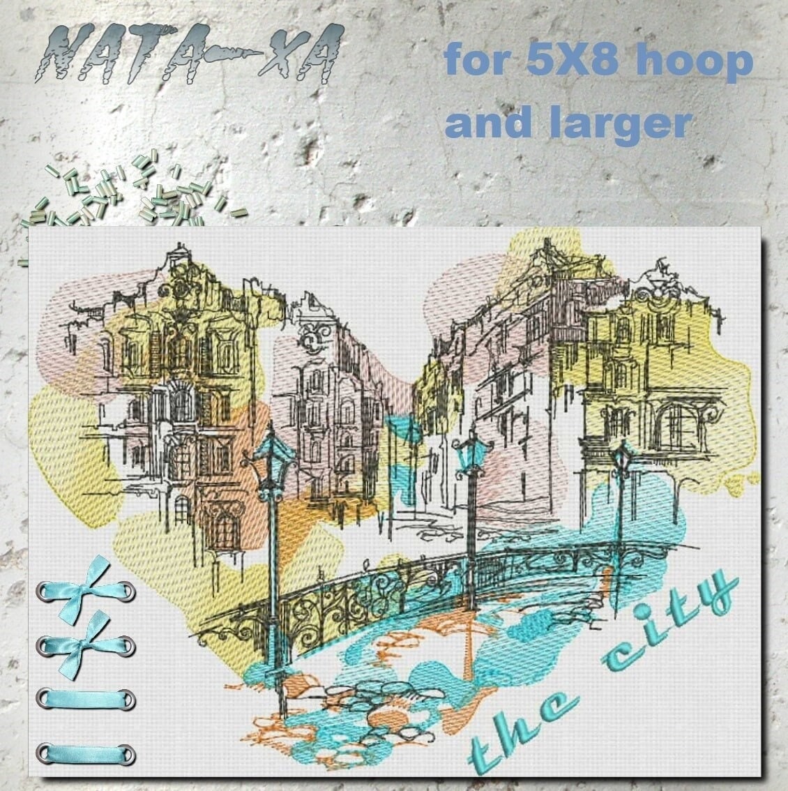 Machine Embroidery Design the Heart. City Scape Series. for - Etsy