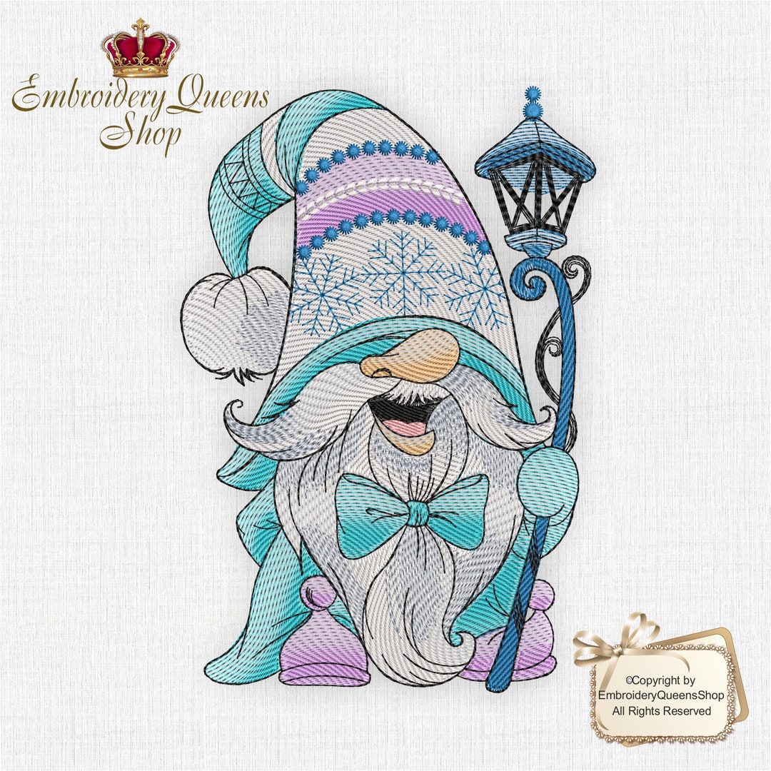 Gnome Machine Embroidery Design 3 Sizes to Download Fit 5x7" (130x180mm ...