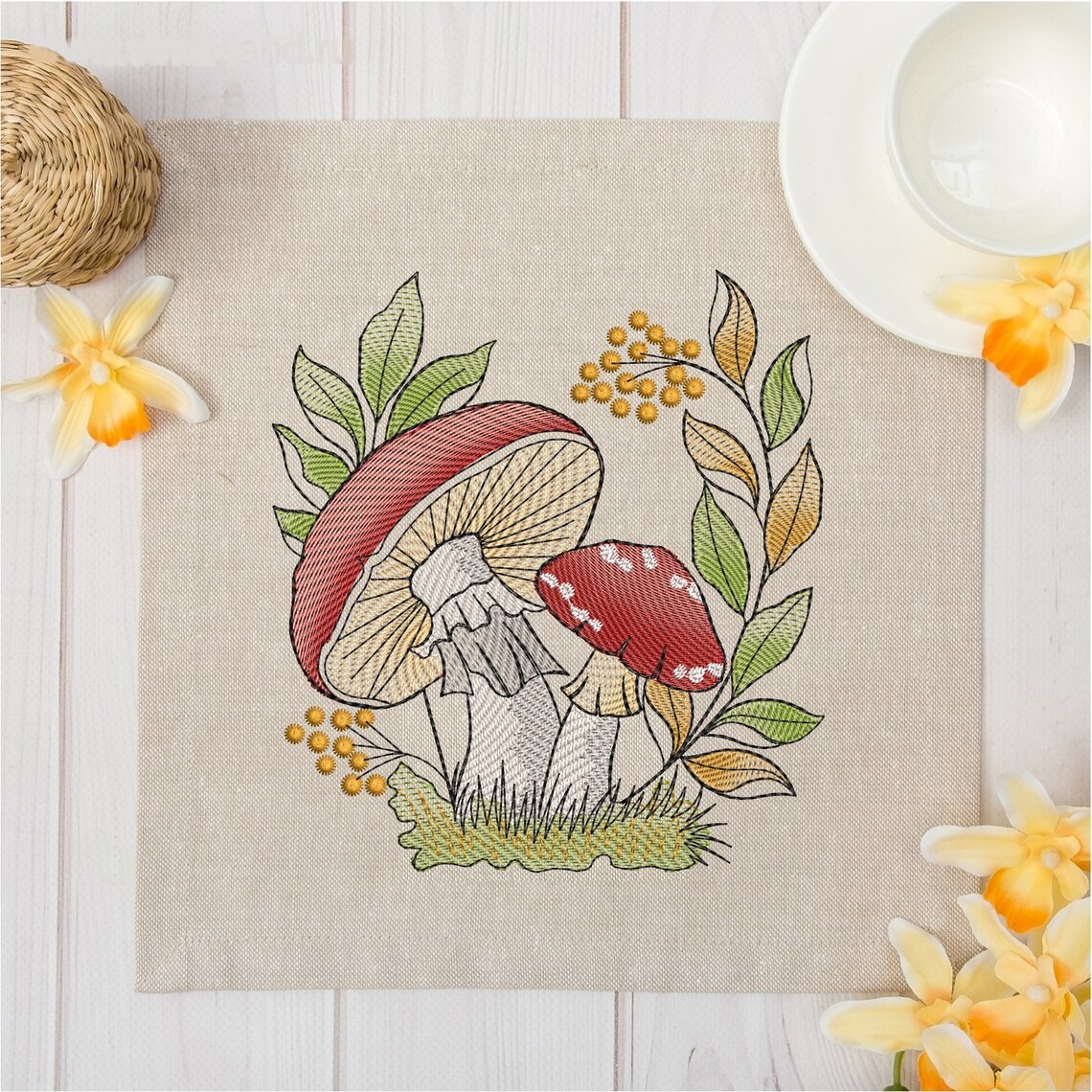 Toadstool Mushroom Machine Embroidery Designs Instant Download - Etsy