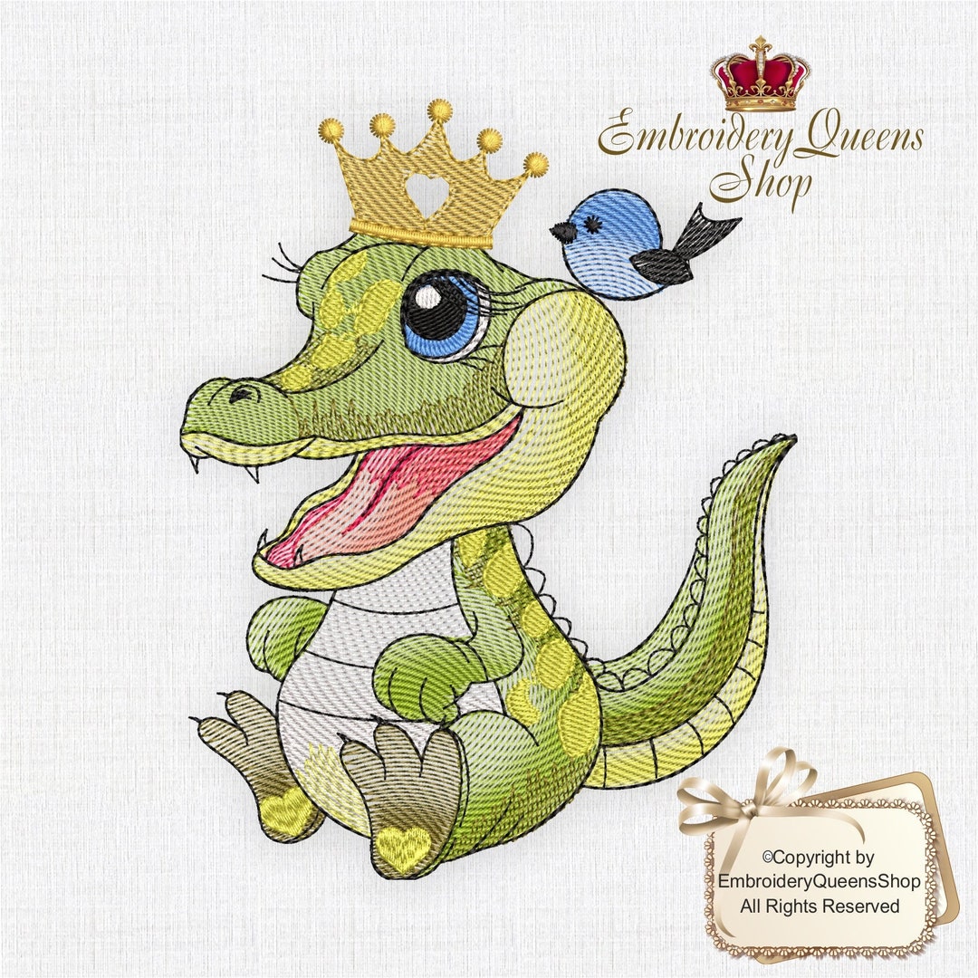Baby Crocodile Machine Embroidery Design Safari Babies Series 3 Sizes ...