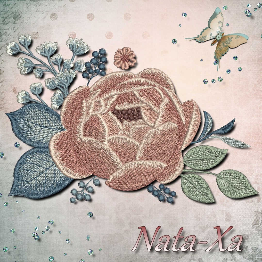 Roses Machine Embroidery Design 2 Sizes to Download Delicate Flowers #6 ...